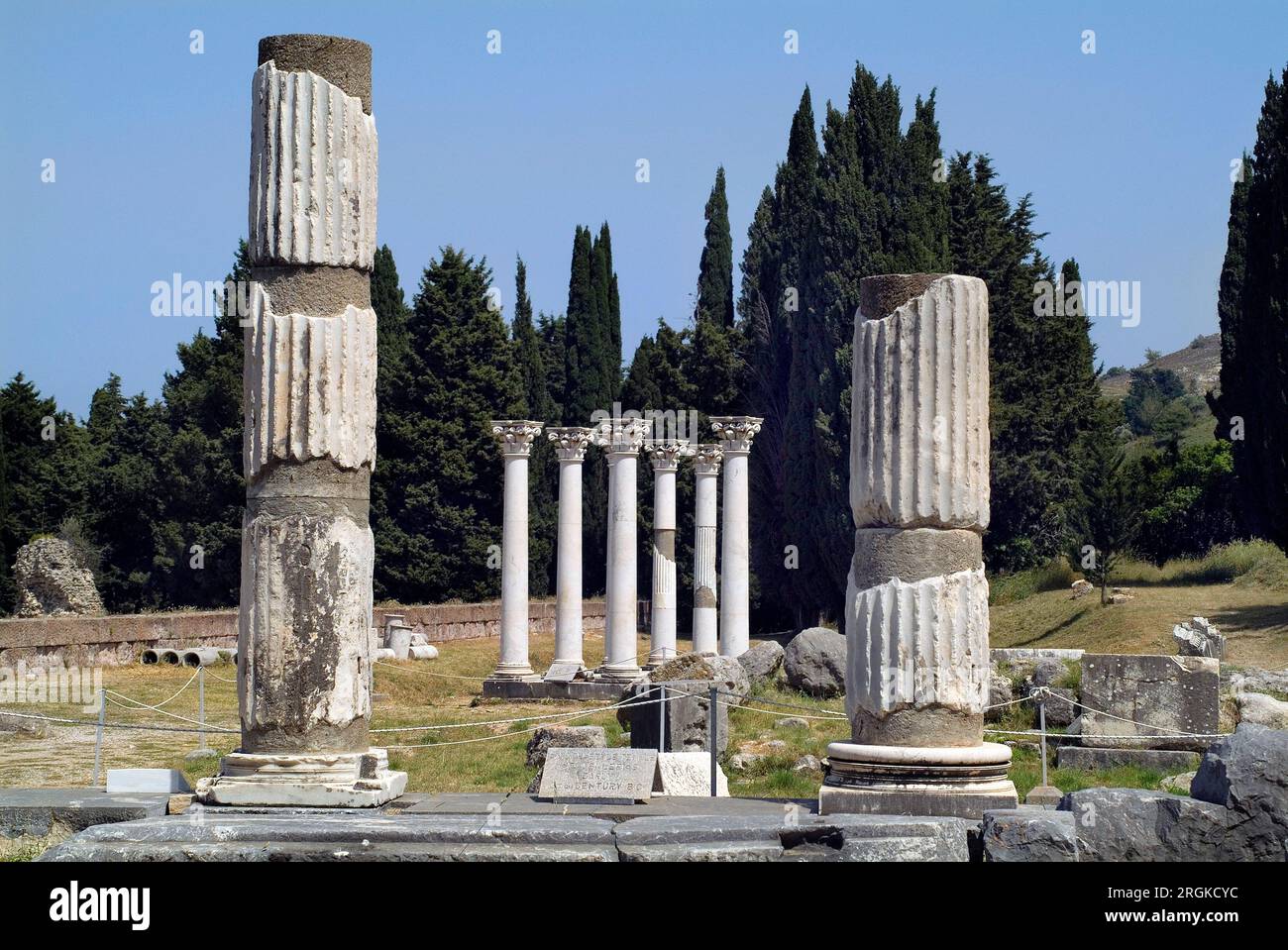 Greece, corinthian and ionian columns in ancient Asklepieion on Cos ...