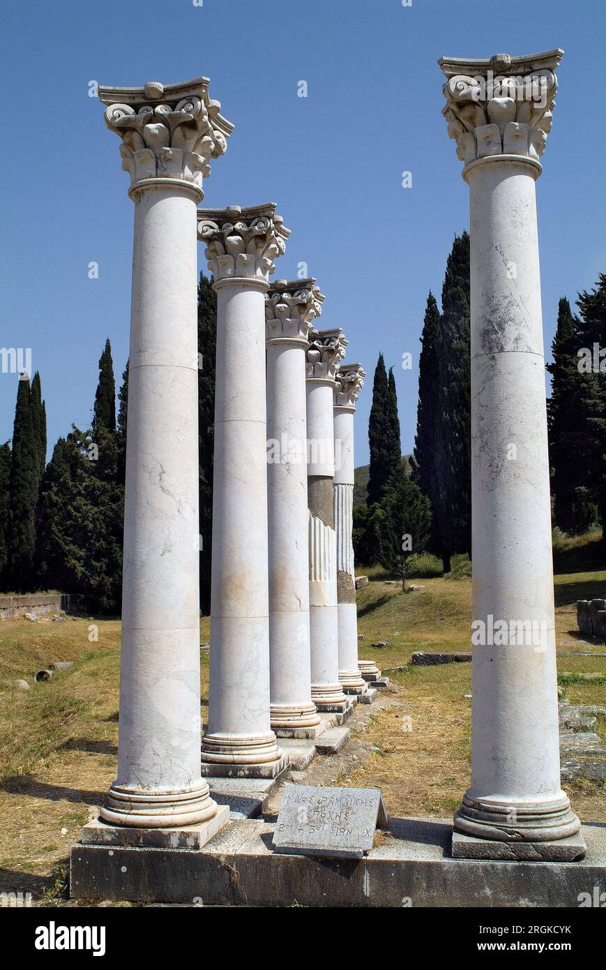 Greece, corinthian columns in ancient Asklepios on Cos island Stock ...