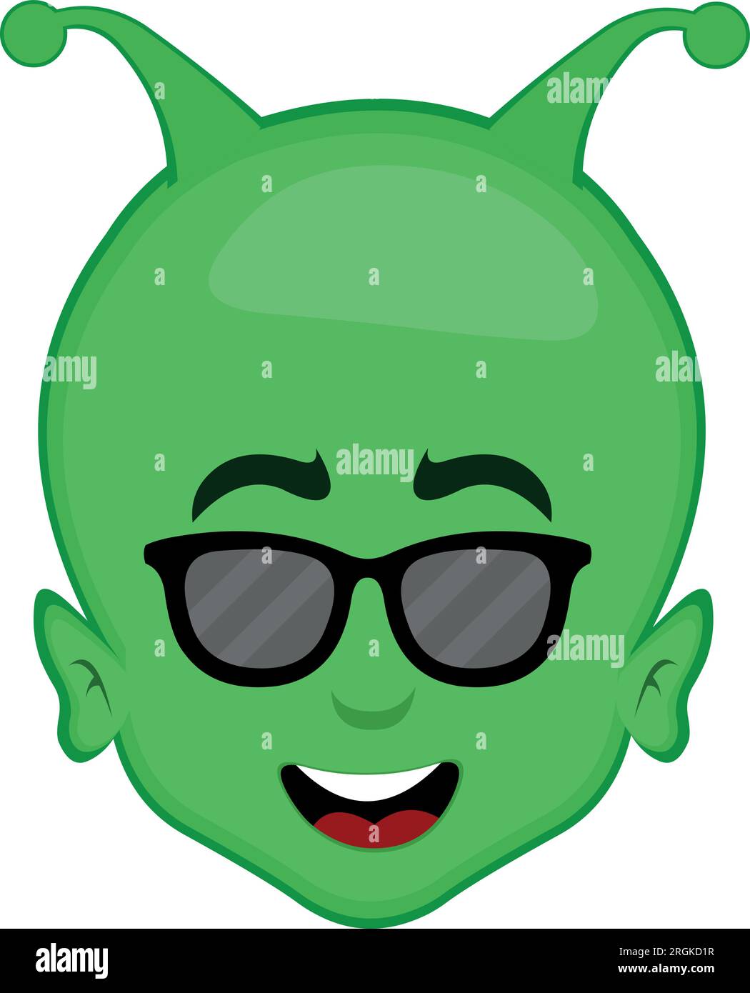 vector green alien et head cartoon injured Stock Vector Image & Art - Alamy