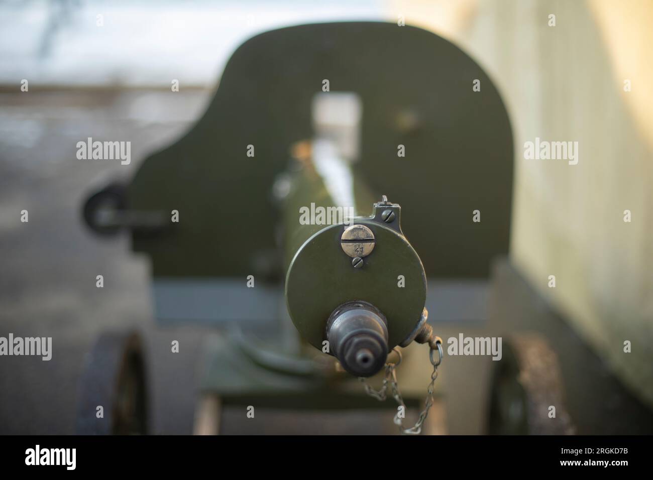 Machine gun of early 20th century. Old weapons. World War I machine gun ...