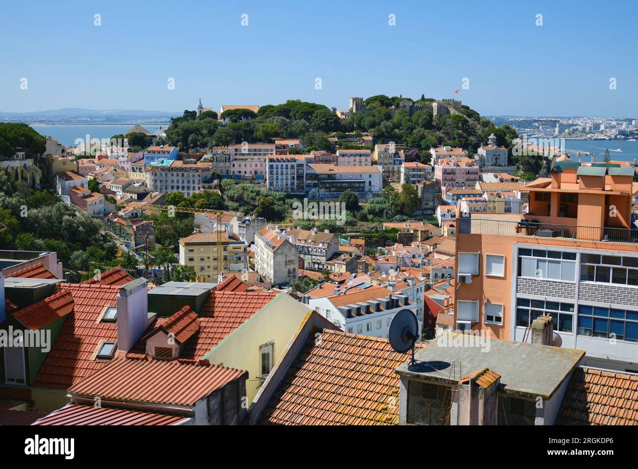 Picturesque panoramic daytime view of Lisbon city, view from ...