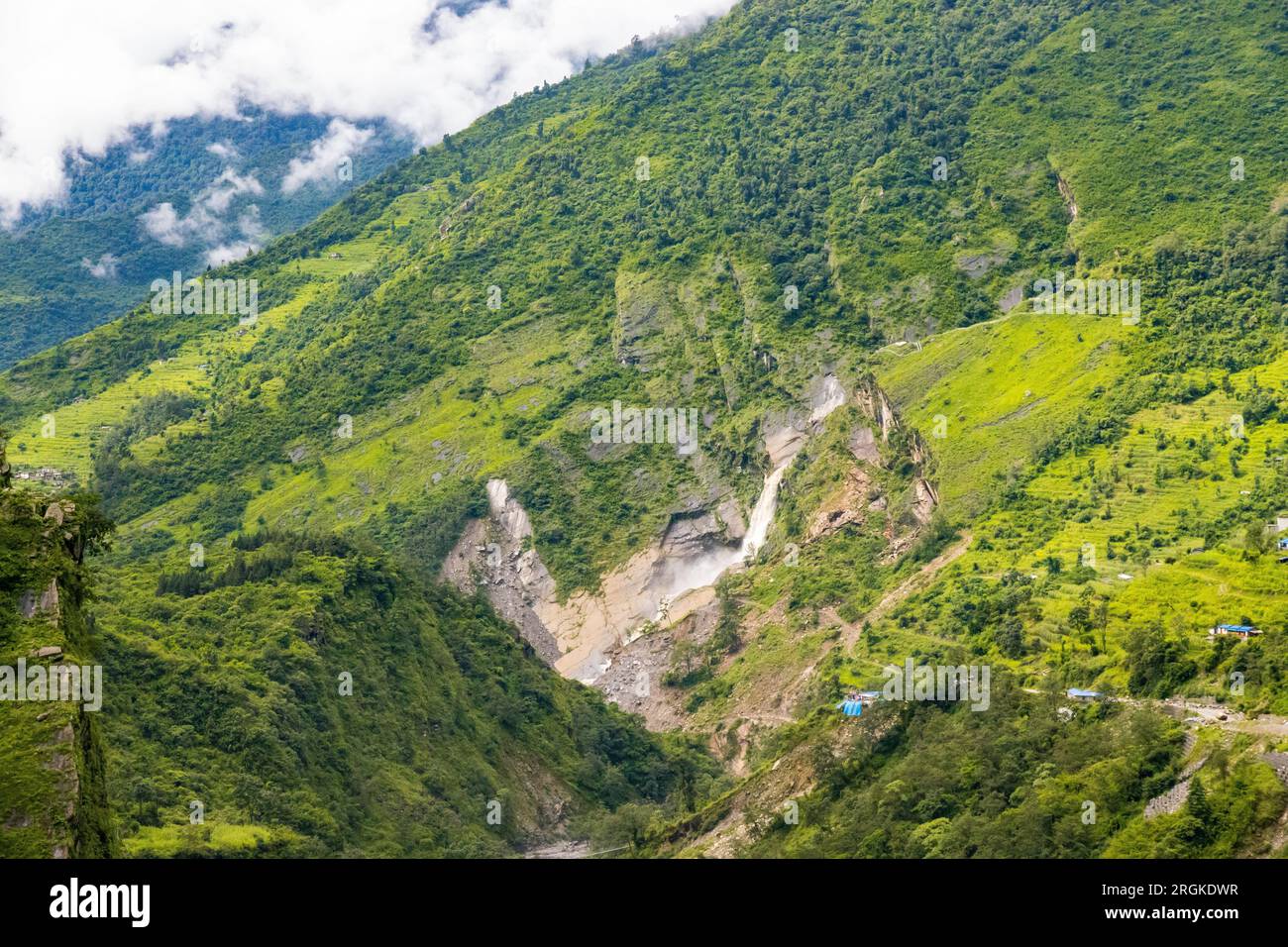 Rupse jharana aka Rupse Water Falls in Myagdi of Nepal during monsoon ...
