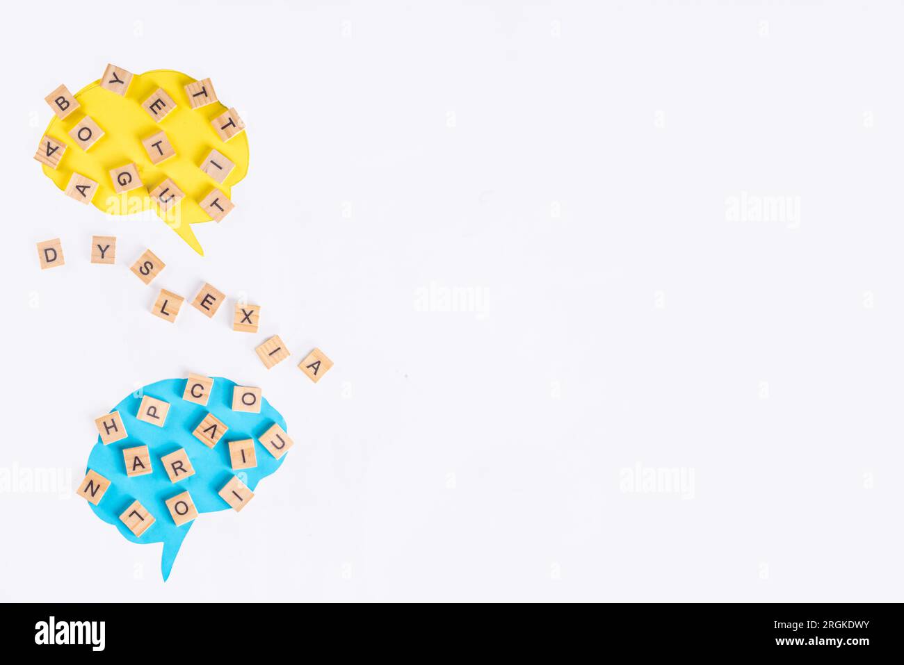 Dyslexia concept background, difficulty with fast reading, writing ...