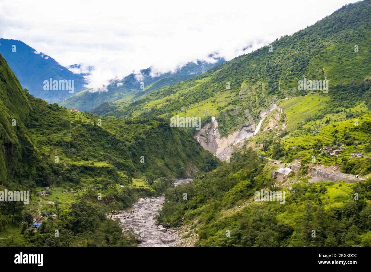 Rupse jharana aka Rupse Water Falls in Myagdi of Nepal during monsoon ...