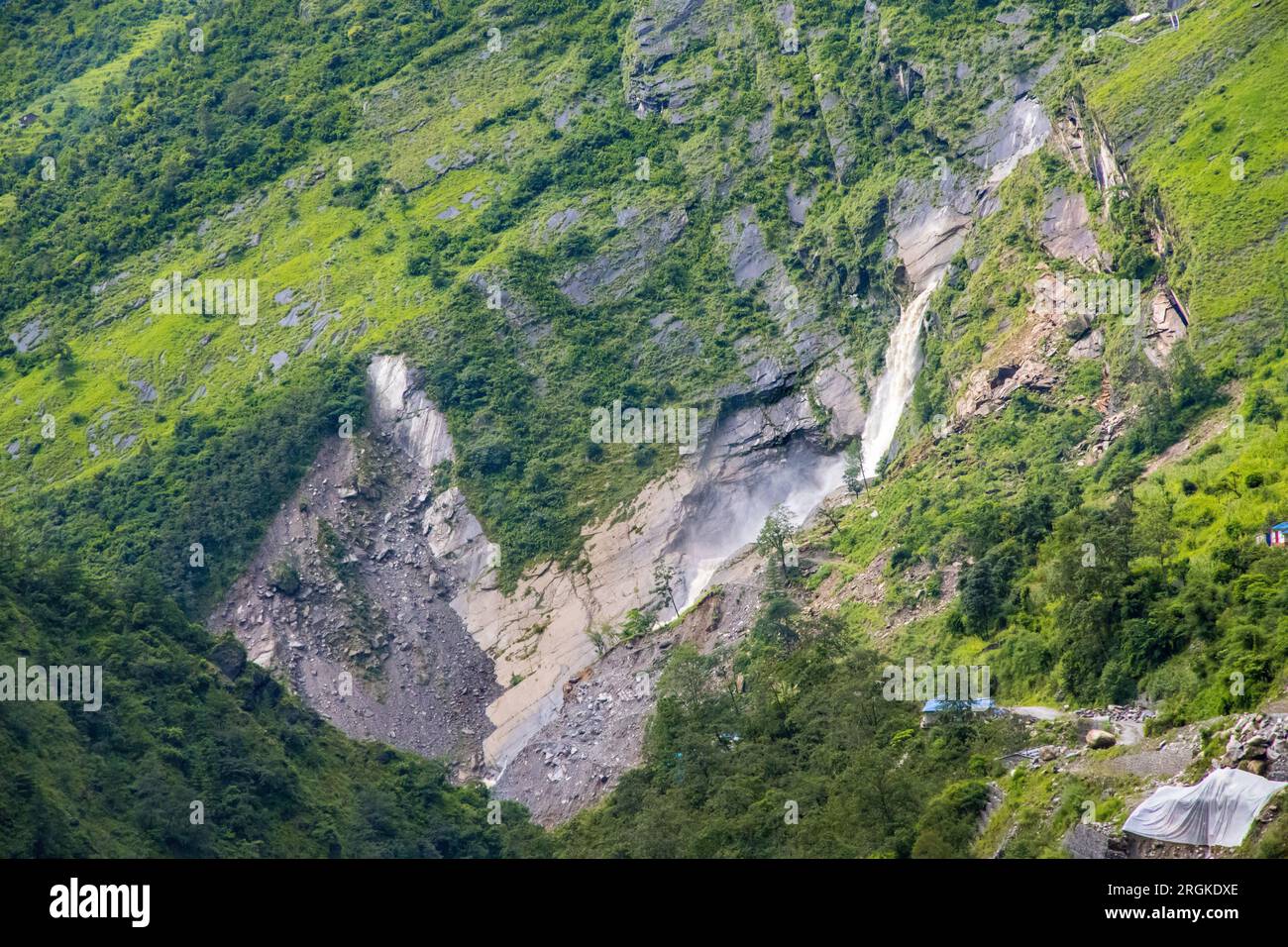 Rupse jharana aka Rupse Water Falls in Myagdi of Nepal during monsoon ...