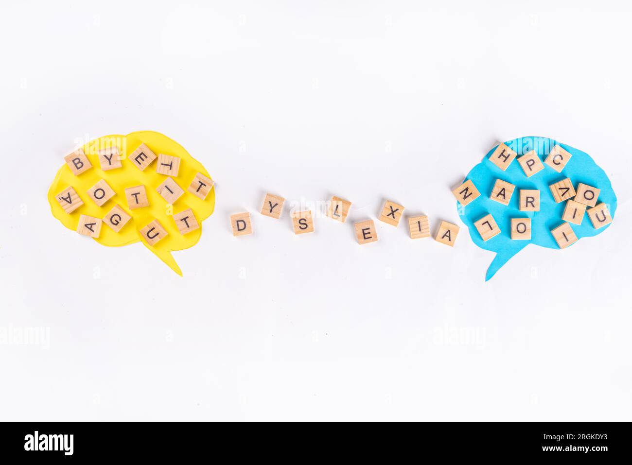 Dyslexia concept background, difficulty with fast reading, writing ...