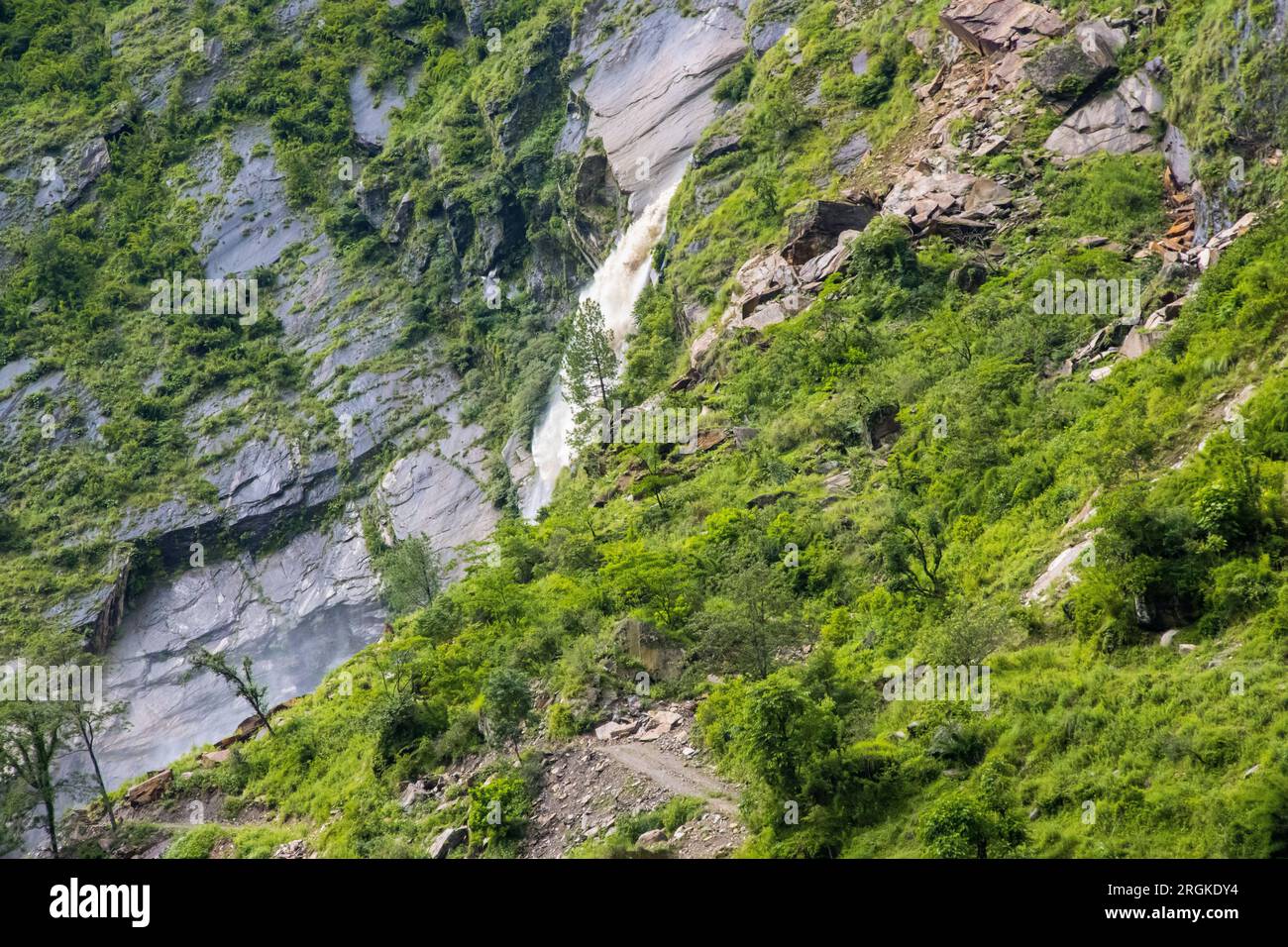 Rupse jharana aka Rupse Water Falls in Myagdi of Nepal during monsoon ...