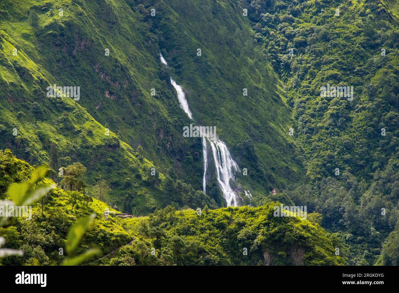 Beautiful Waterfall in the Green Hill Mountain during Monsoon in ...