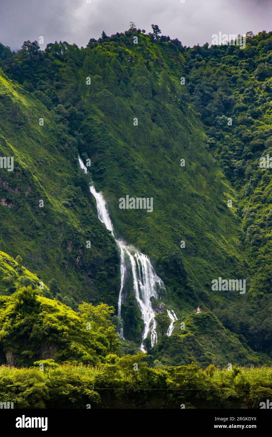 Beautiful Waterfall in the Green Hill Mountain during Monsoon in ...
