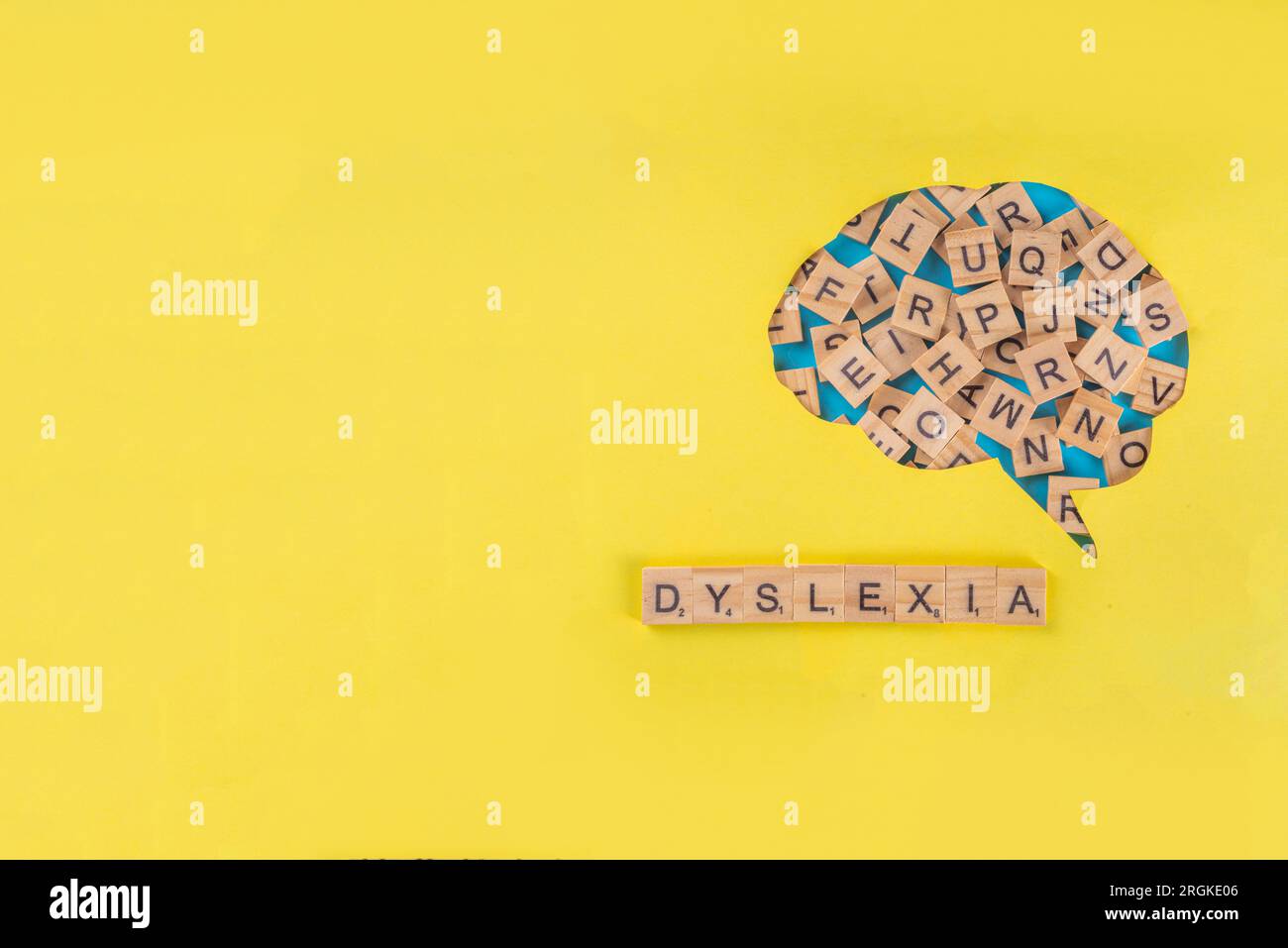 Dyslexia concept background, difficulty with fast reading, writing ...