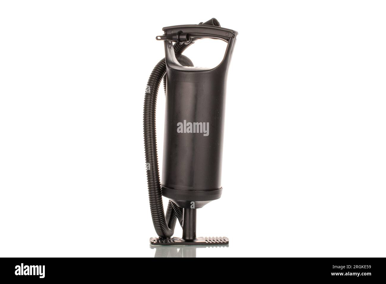 One plastic hand pump, macro, isolated on white background Stock Photo ...