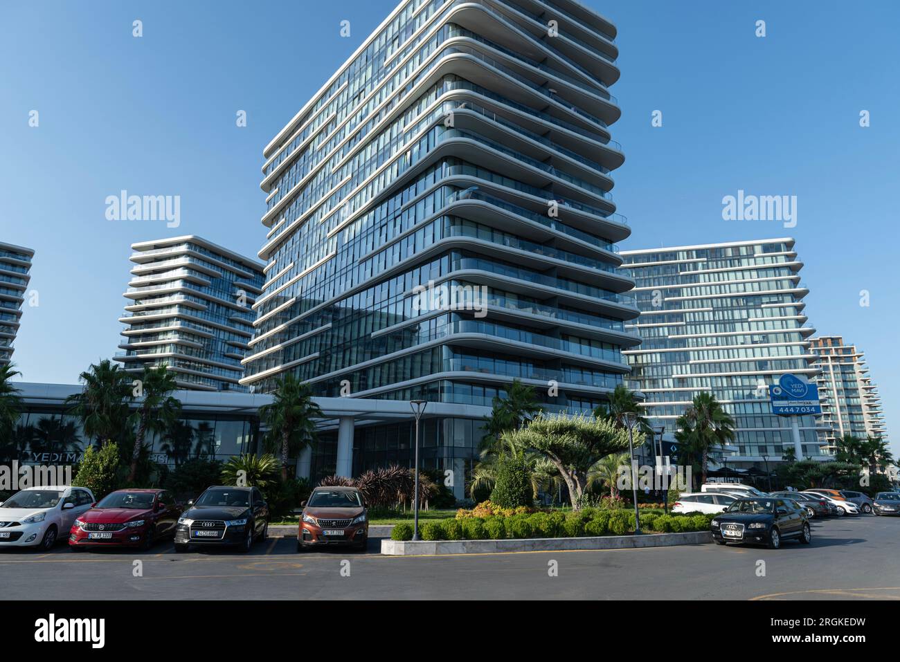 ISTANBUL, TURKEY - AUGUST 5, 2023: Residential project Yedi Mavi buildings. Yedimavi is a ...