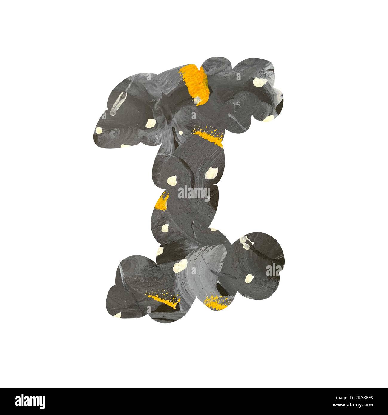 Alphabet letter I textured grey yellow paper Stock Photo - Alamy