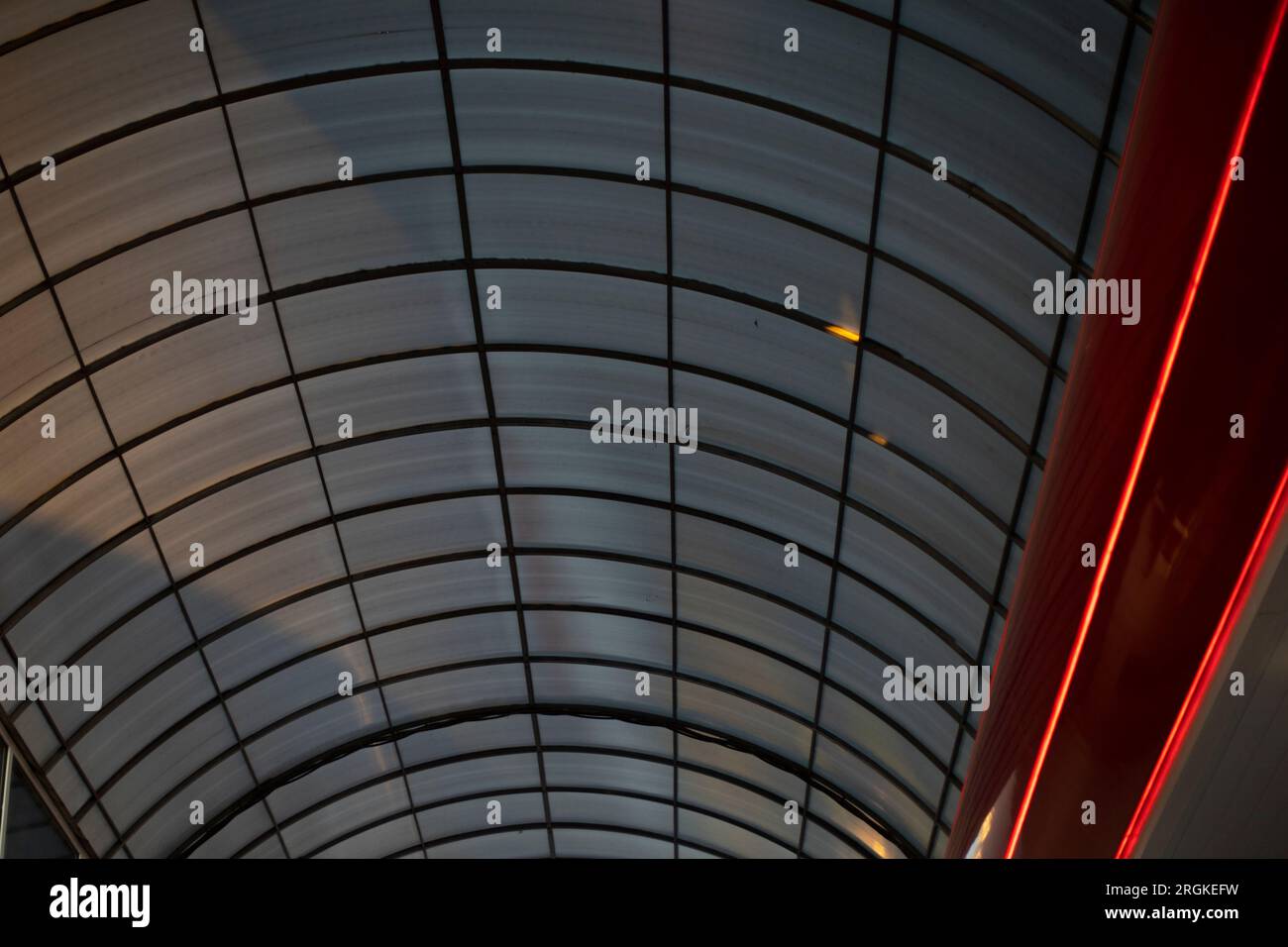 Dome is made of glass. Roof building from inside. Vaulted roof. Glazing ...