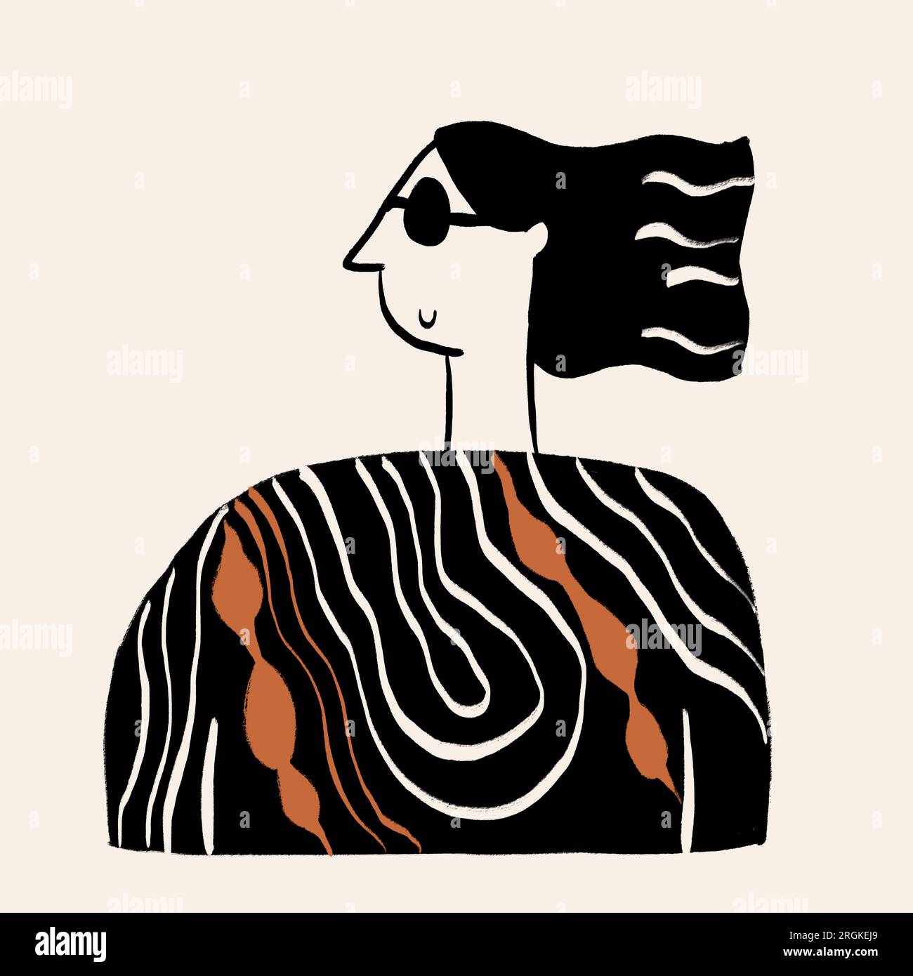 Windy Hair Drawing