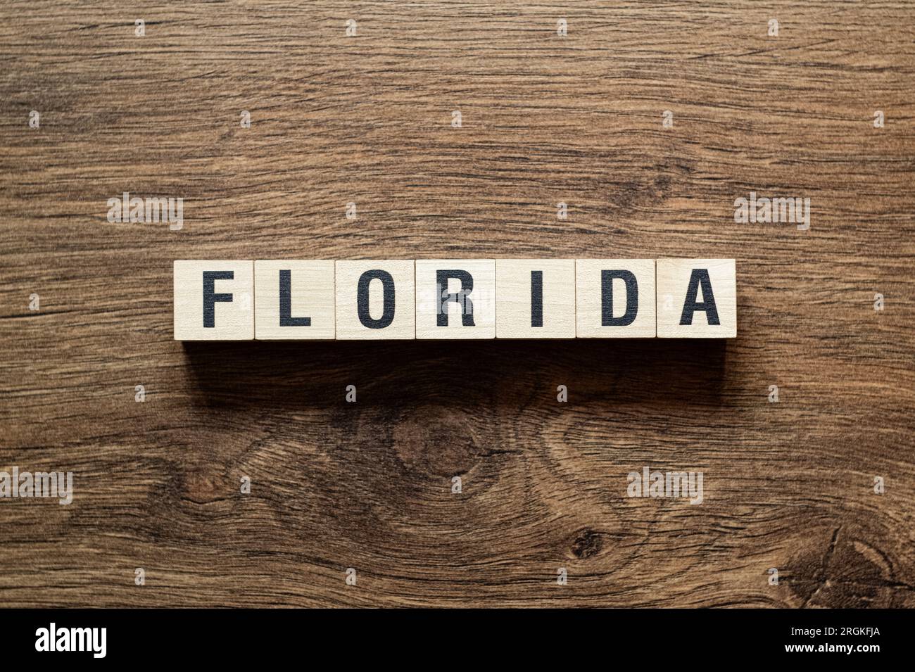 Florida - word concept on building blocks, text Stock Photo - Alamy
