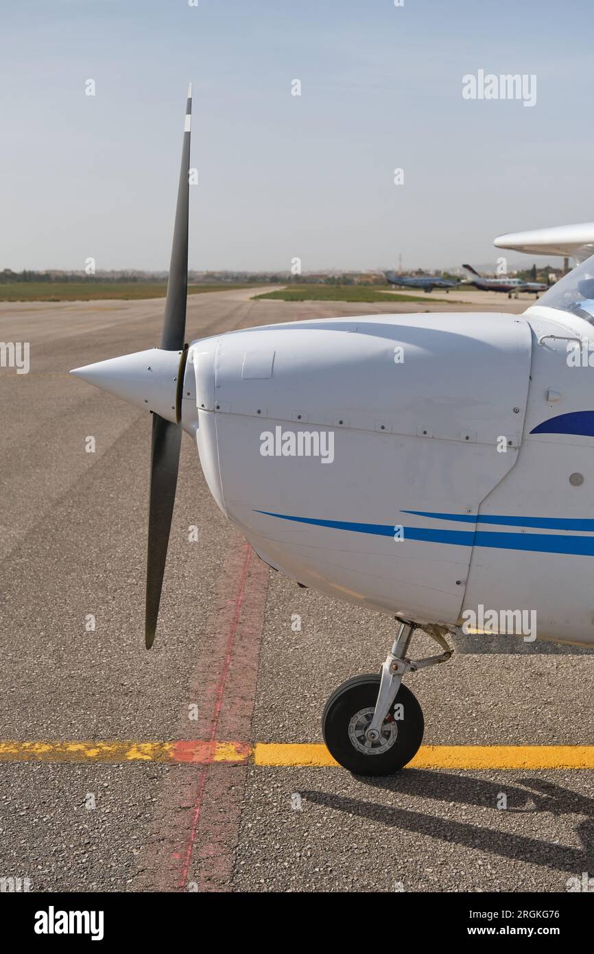 Private aircraft landing on runway hi-res stock photography and images ...