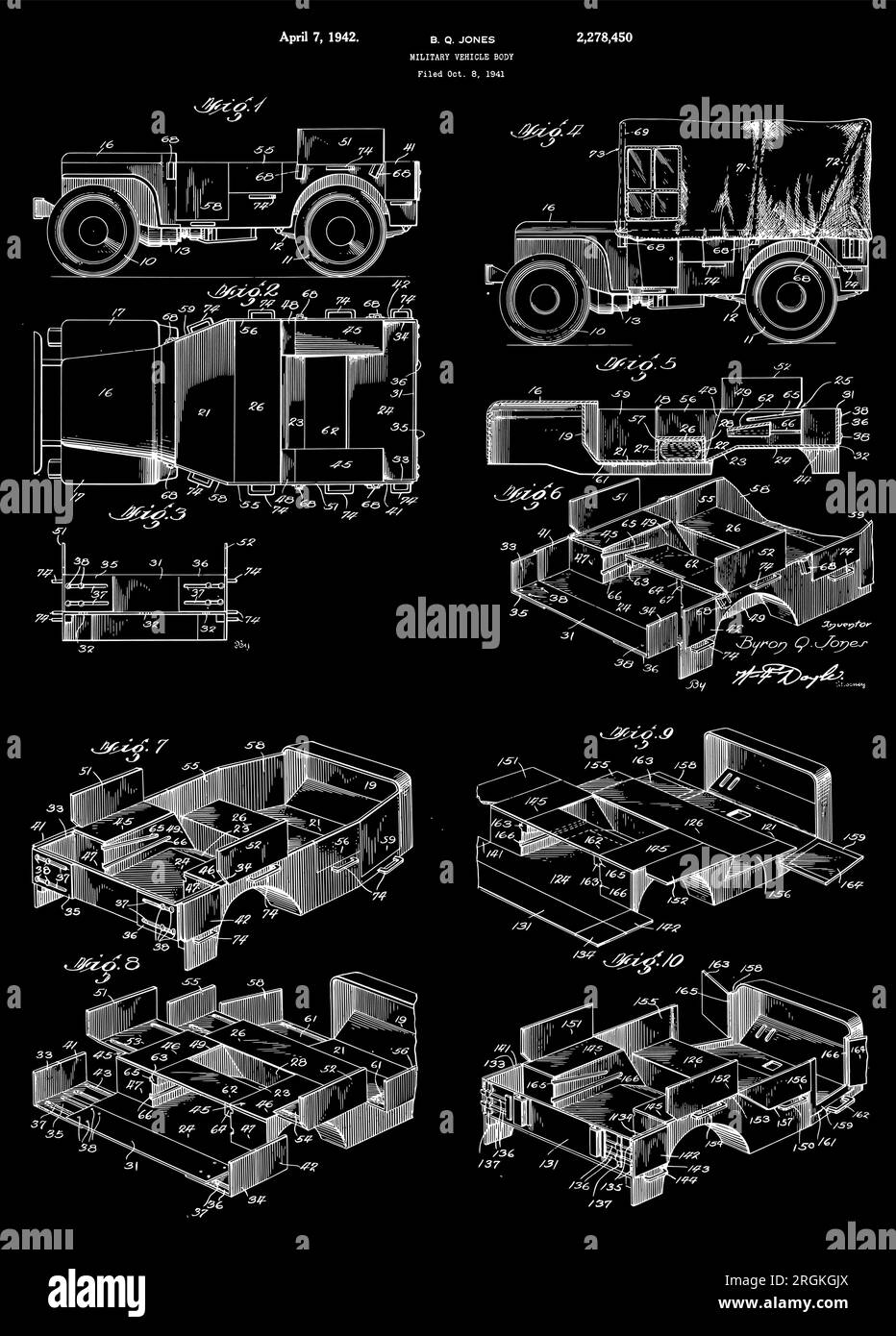 US Army1941 patent, US Army vehicle patent, showcasing technical ...