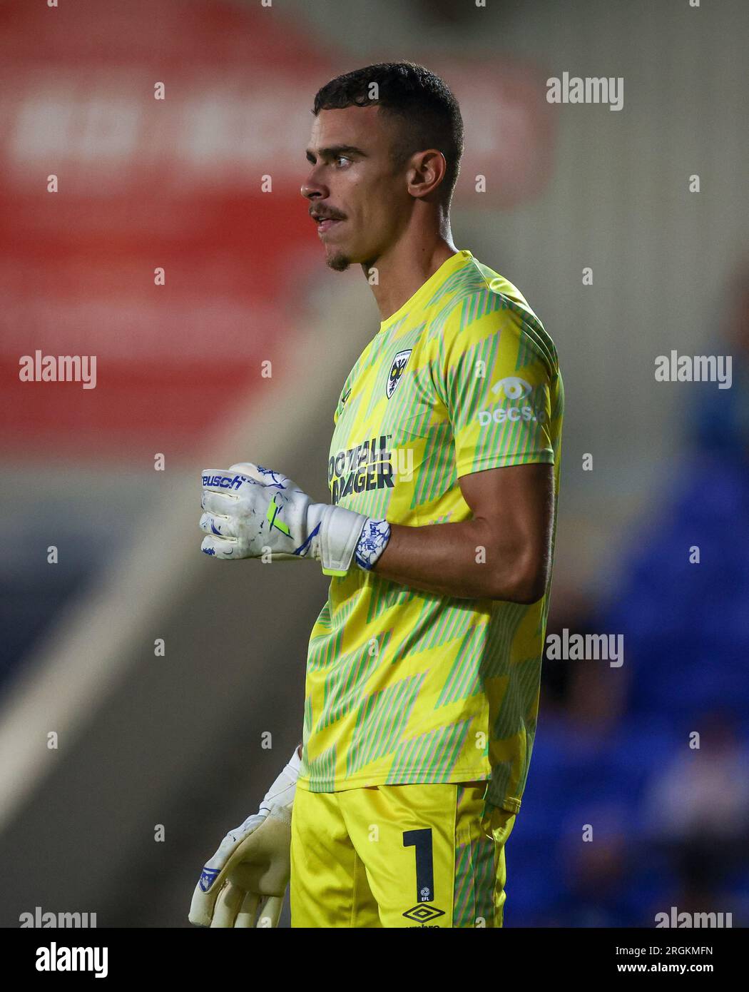AFC Wimbledon goalkeeper Nik Tzanev in action during the Carabao Cup ...