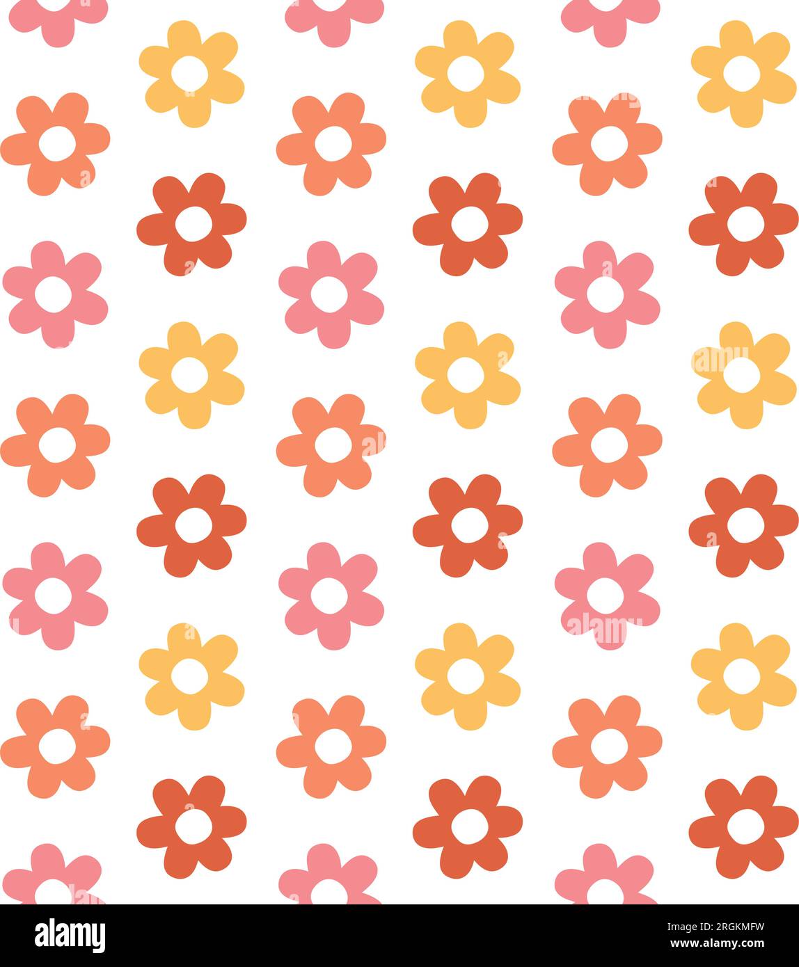 Vector seamless pattern of groovy retro flower Stock Vector Image & Art ...