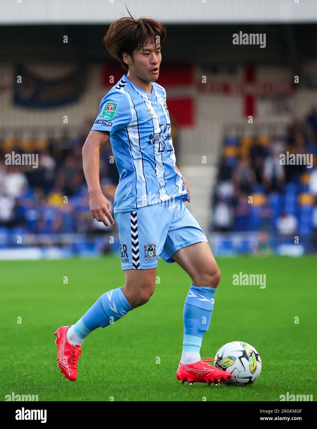 Coventry City's Tatsuhiro Sakamoto in action during the Carabao Cup first round match at the ...