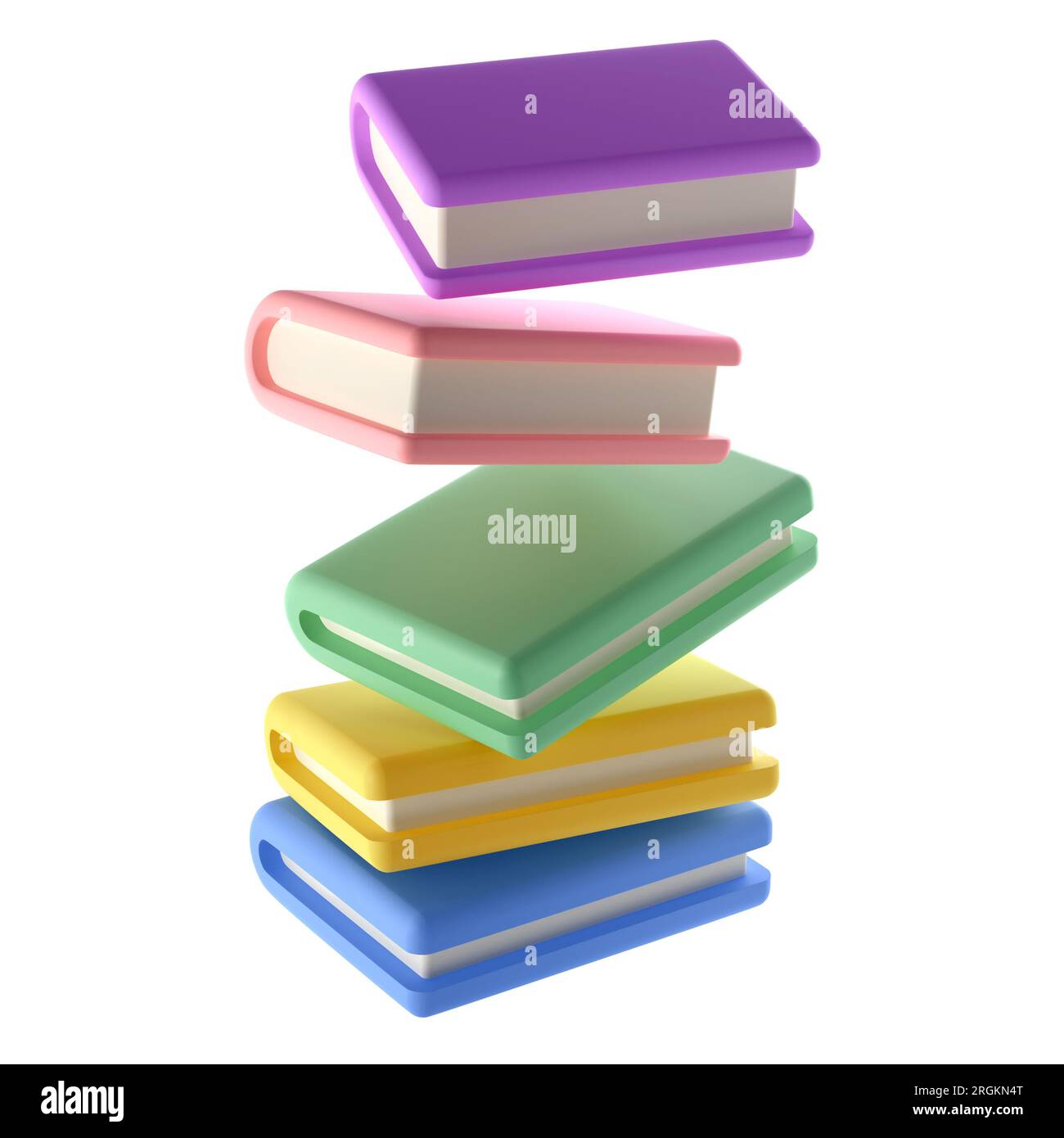3D Stack of Closed Book in air Icon. Isolated with clipping path ...