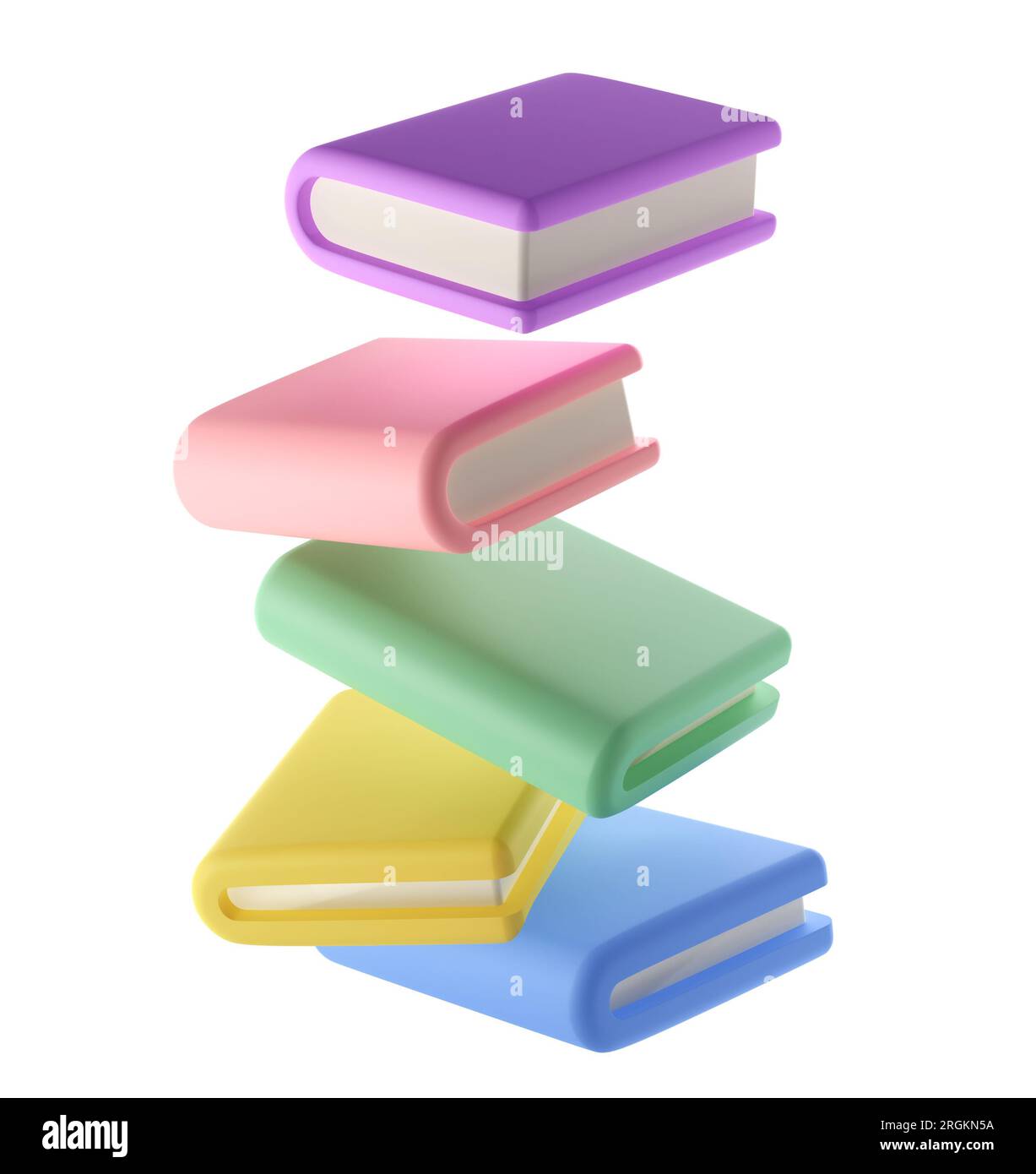 3D Stack of Closed Book in air Icon. Isolated with clipping path ...