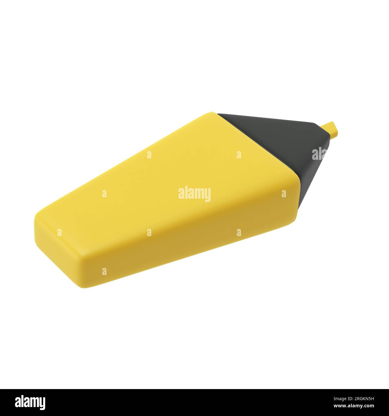 3d yellow highlighter marker icon for school office. Stationery ...
