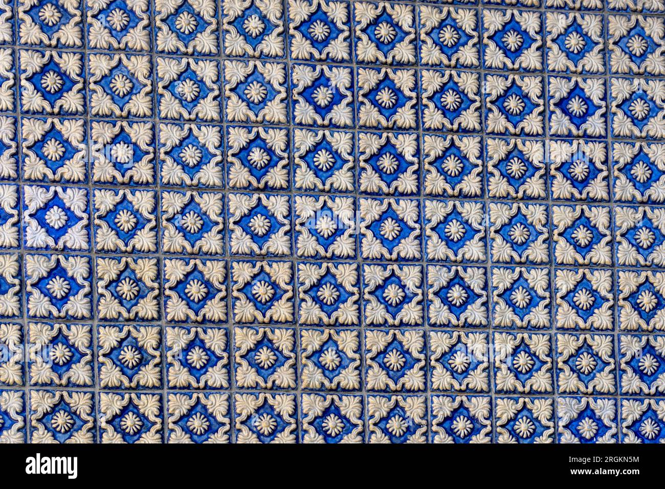 famous close up white and blue azulejo tiles in porto Portugal Stock ...