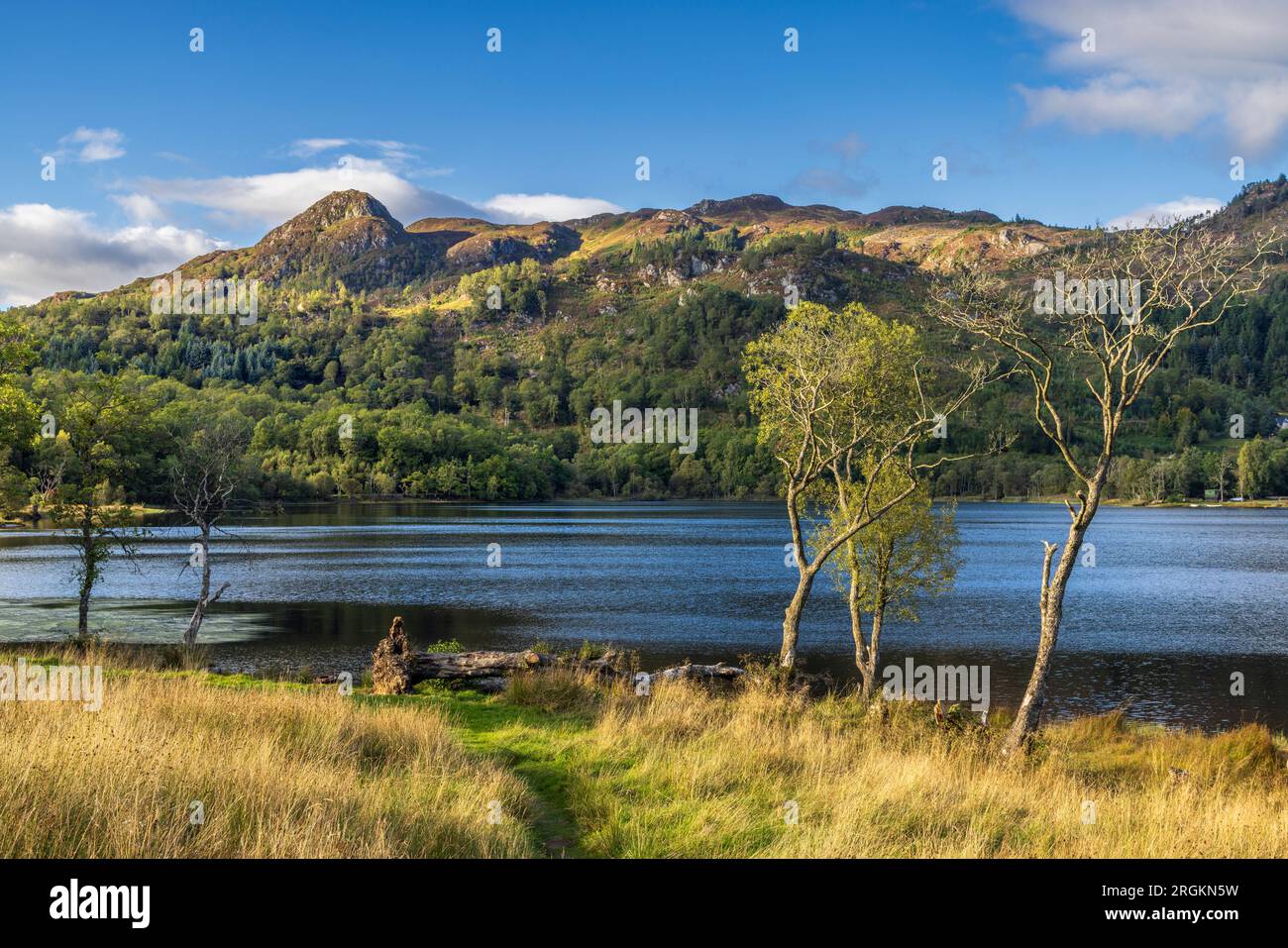 Ben A'an across Loch Achray in the Trossachs National Park, Stirling ...
