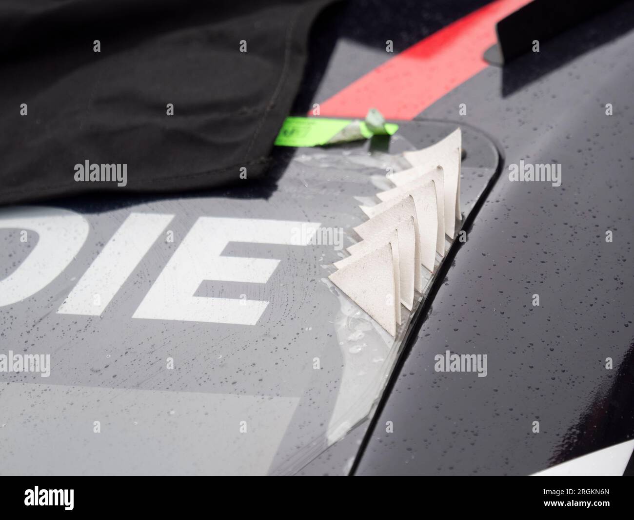 BROOKLYN, MI - AUGUST 06: Tear off windshields are pictured during the ...