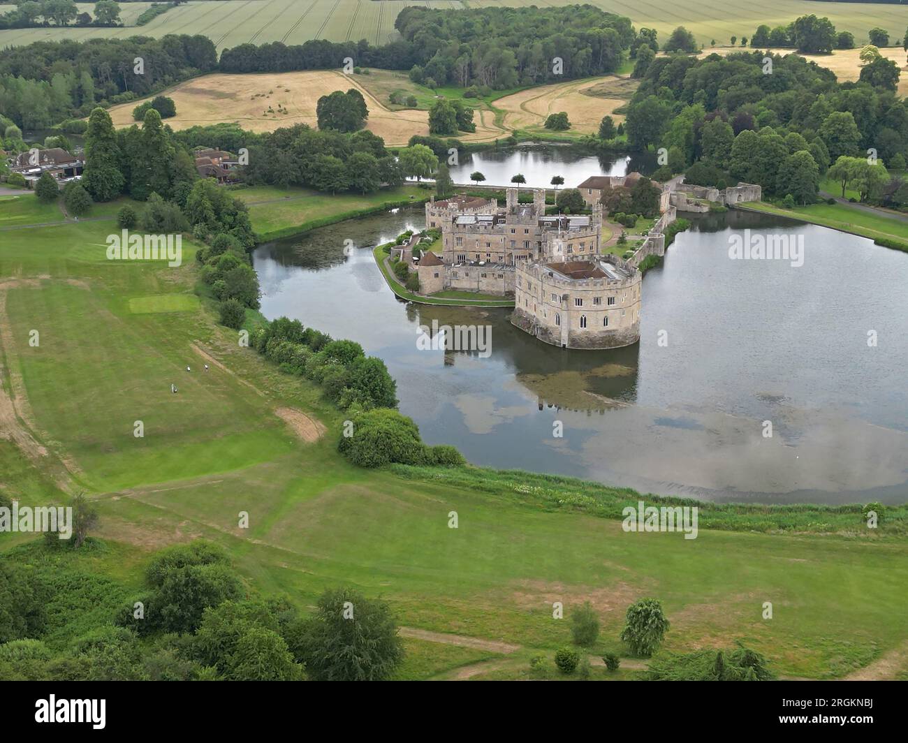 Aerial panoramic view of Leads Castle, Kent Stock Photo - Alamy