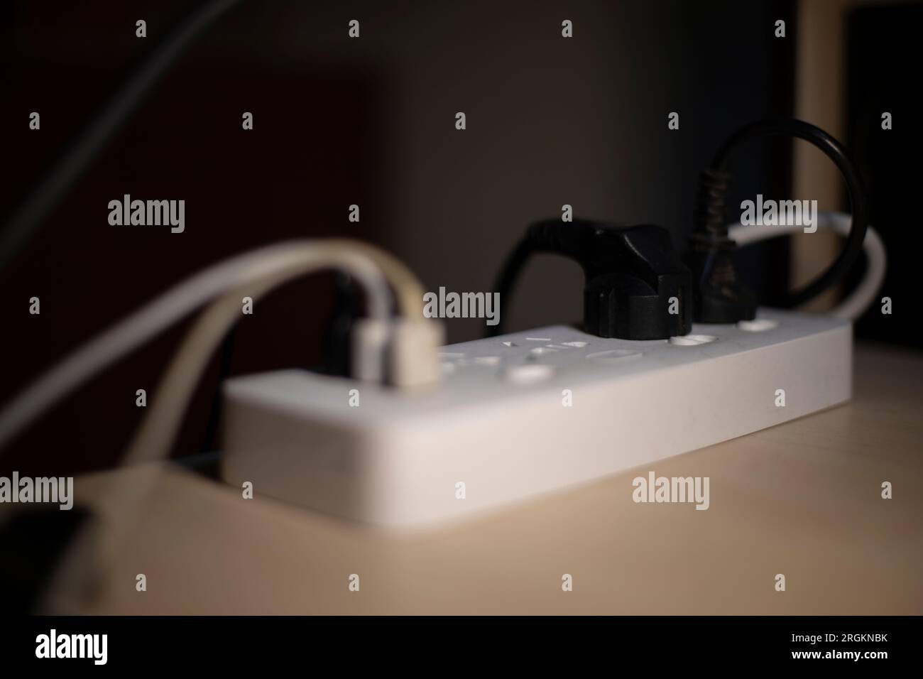 Charger. Socket for electricity. Wires in electrical network. Splitter ...
