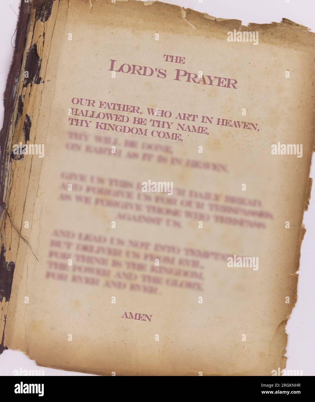 Christ The Lords Prayer on old parchment paper Stock Photo - Alamy