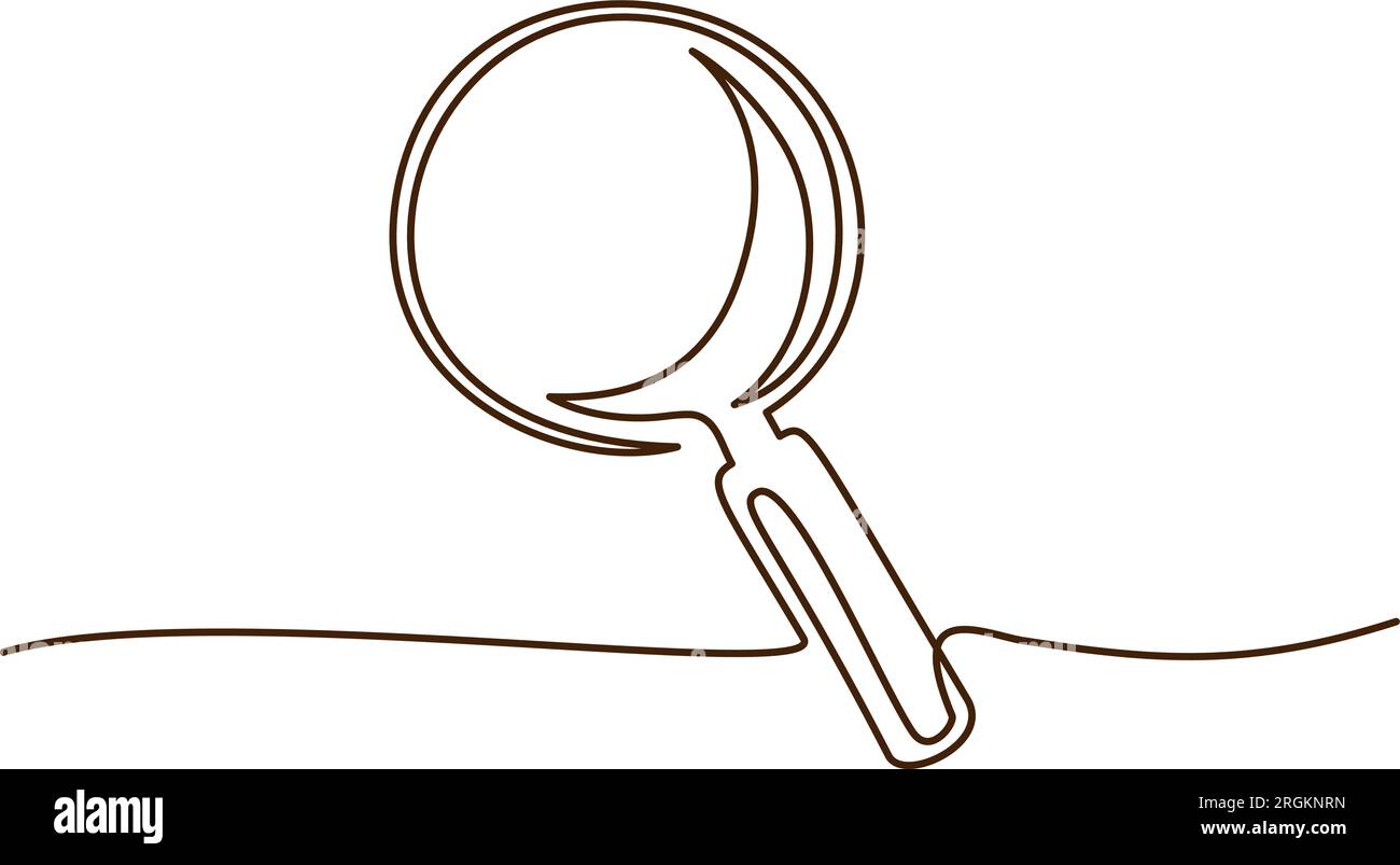 Magnifying glass. Continuous one line drawing Stock Vector Image & Art ...