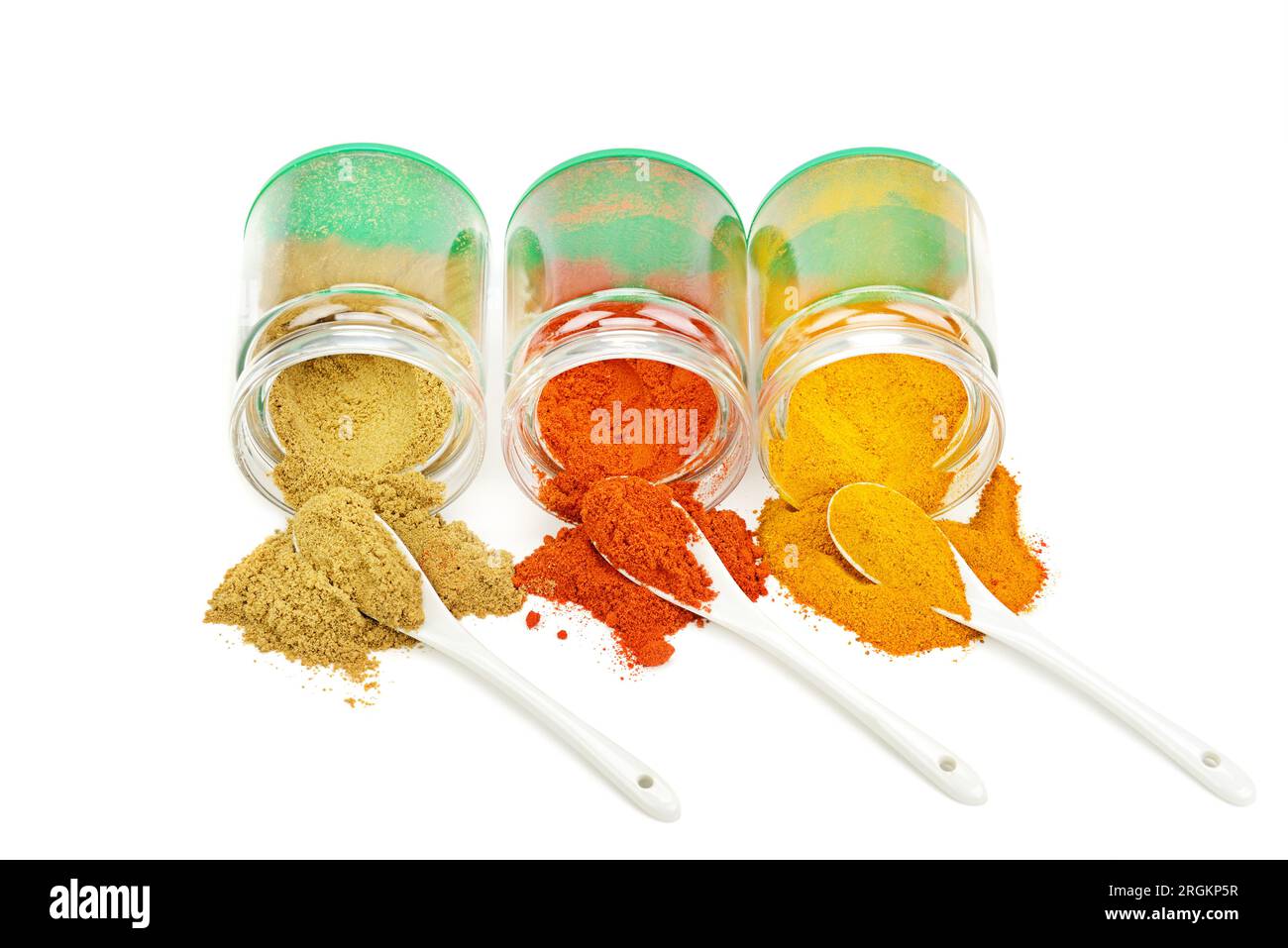 Set of spices isolated on white background Stock Photo - Alamy