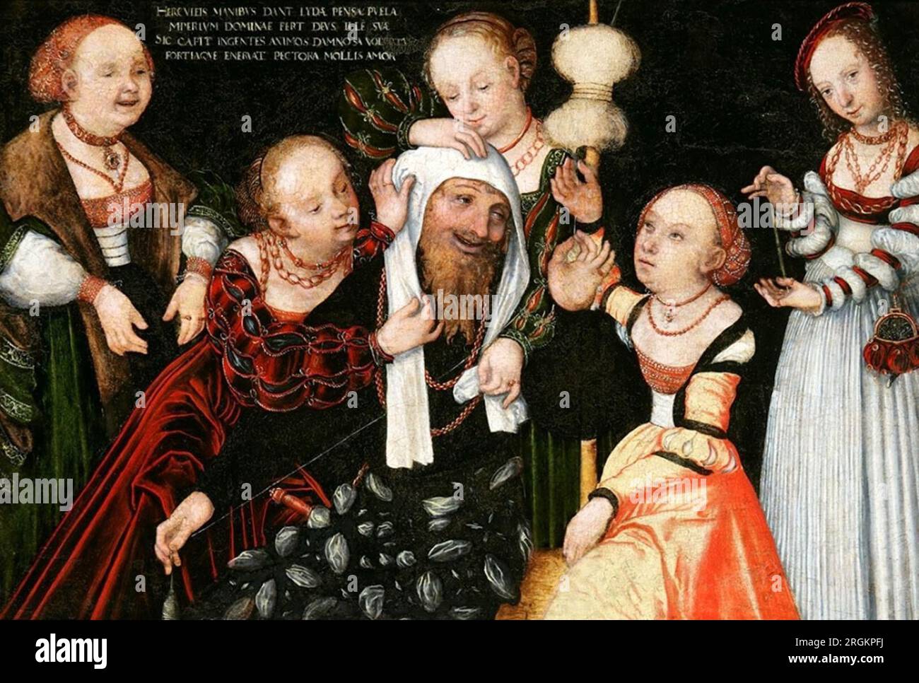 Hercules and Omphale. circa 1537 by Lucas Cranach the Elder Stock Photo - Alamy