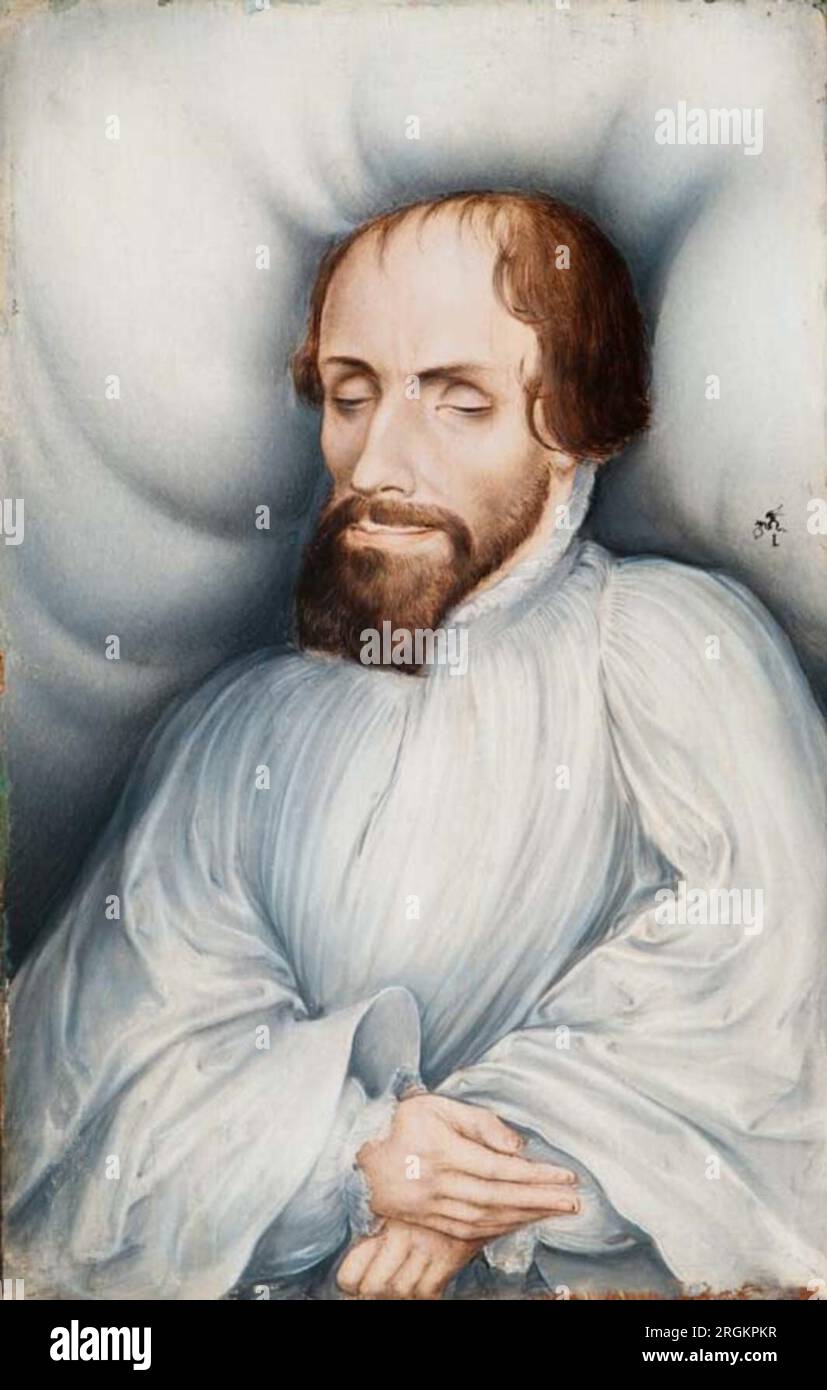 Portrait of Philipp Melanchthon (?) on his deathbed between circa 1549 ...