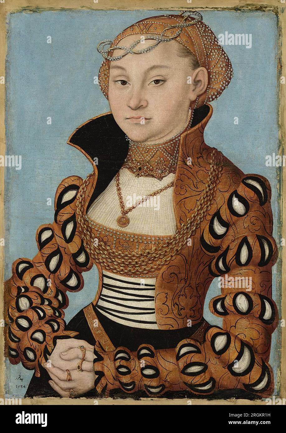 Portrait of a Saxon Noblewoman 1534 by Lucas Cranach the Elder Stock ...