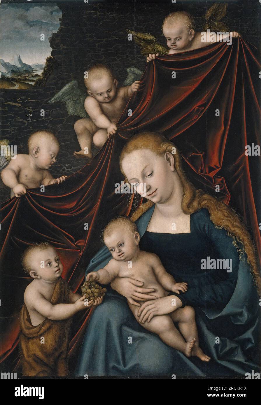 The Virgin and the Child, Saint John and Angels 1536 by Lucas Cranach ...