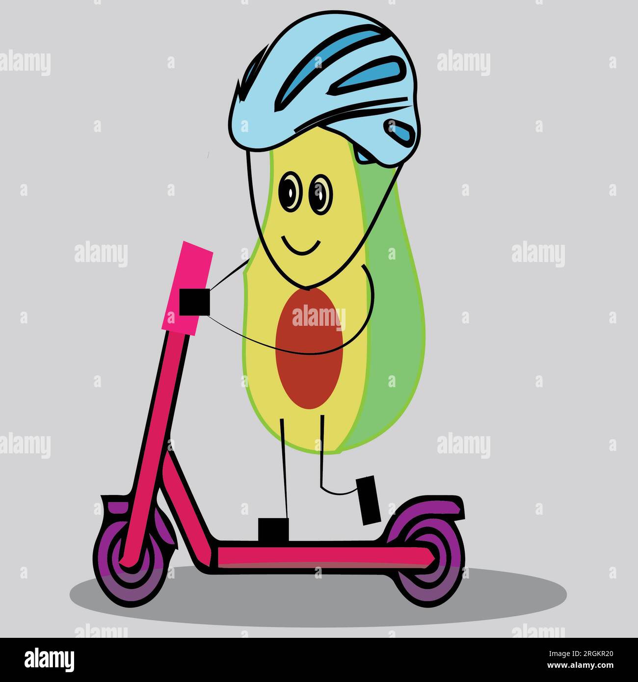 Most Funniest A Avocado Enjoy Ride Cycle skating Illustration Design ...