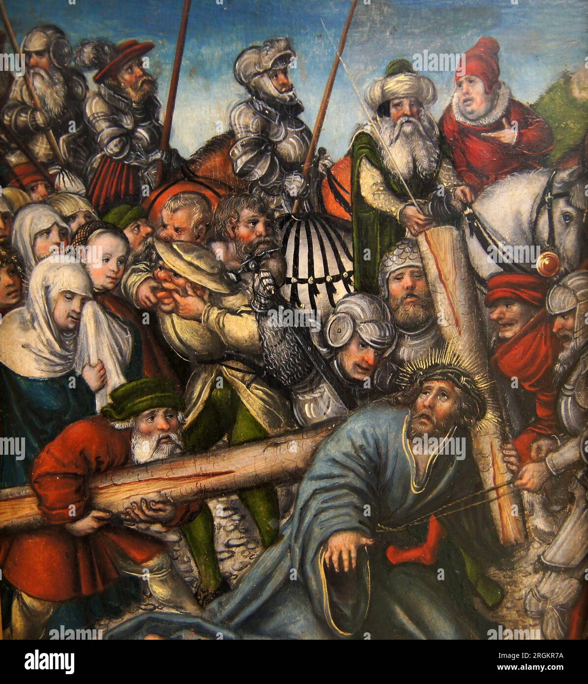 Crucifixion Triptych: Christ on the Way to Calvery 1540 by Lucas Cranach the Elder Stock Photo ...