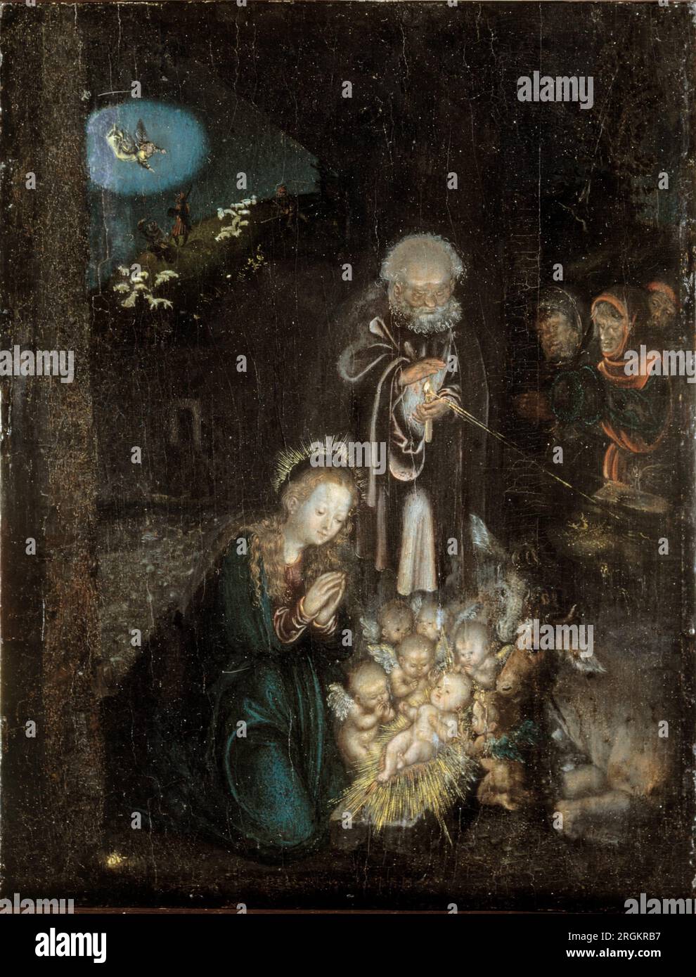 Nativity between circa 1515 and circa 1520 by Lucas Cranach the Elder Stock Photo - Alamy