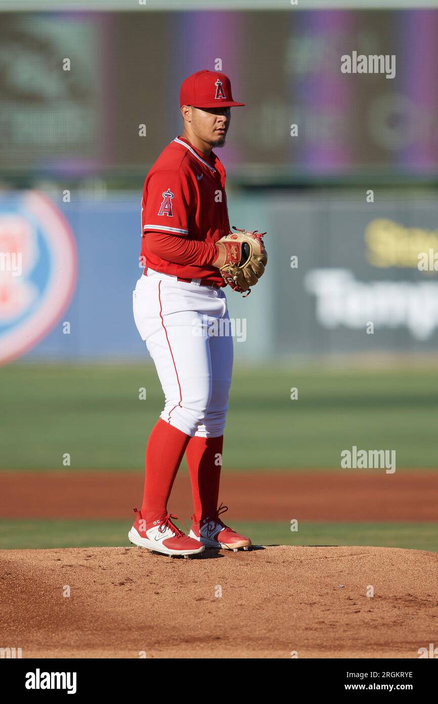 ACL Angels starting pitcher Luis Viloria (59) during an Arizona Complex ...