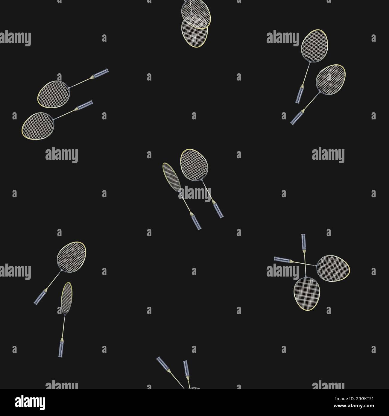 Seamless pattern badminton racket and shuttlecock watercolor ...