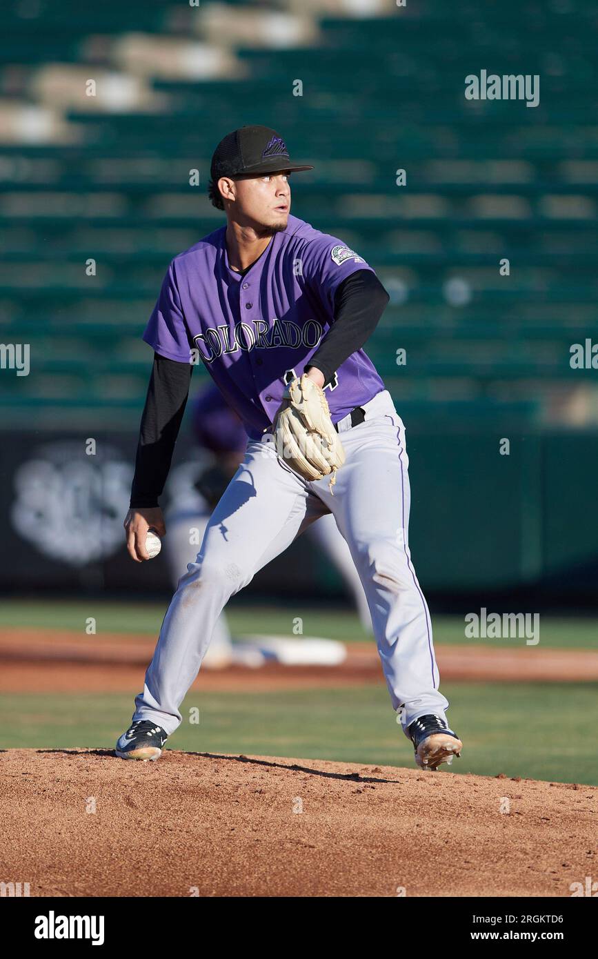 ACL Rockies starting pitcher Manuel Olivares (14) during an Arizona ...