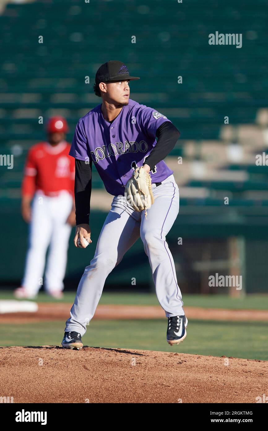 ACL Rockies starting pitcher Manuel Olivares (14) during an Arizona ...