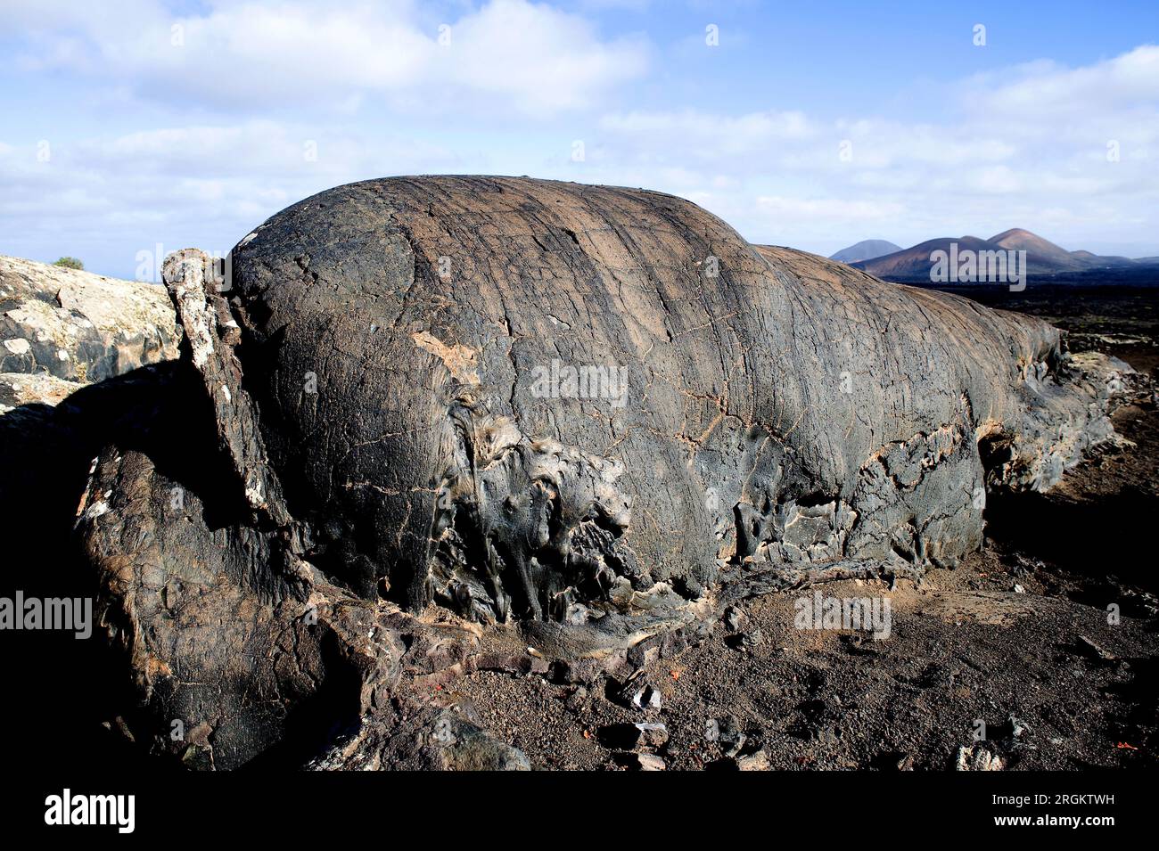 Pico Partido volcano, volcanic tube with lava stalactites. Los Volcanes ...