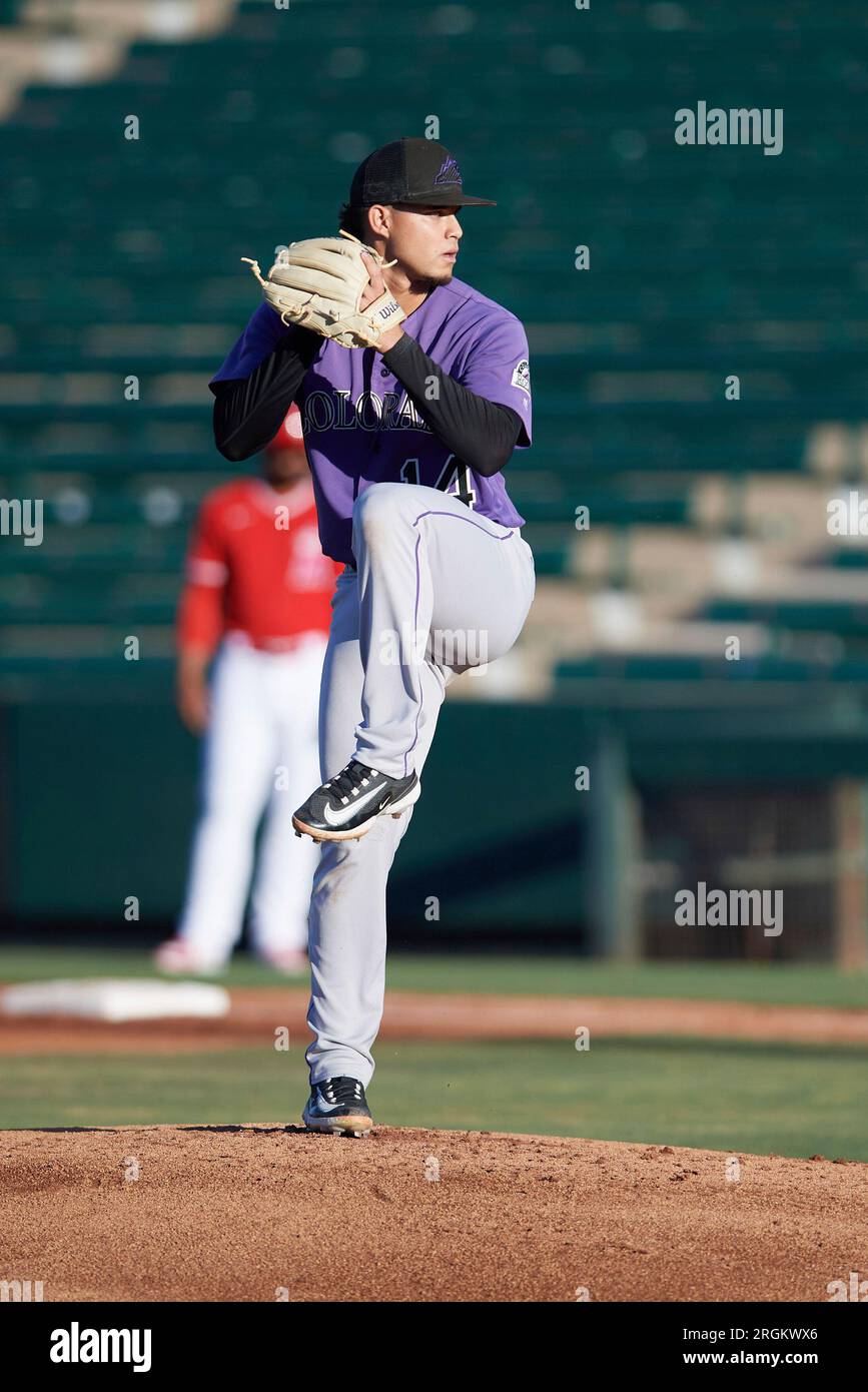 ACL Rockies starting pitcher Manuel Olivares (14) during an Arizona ...