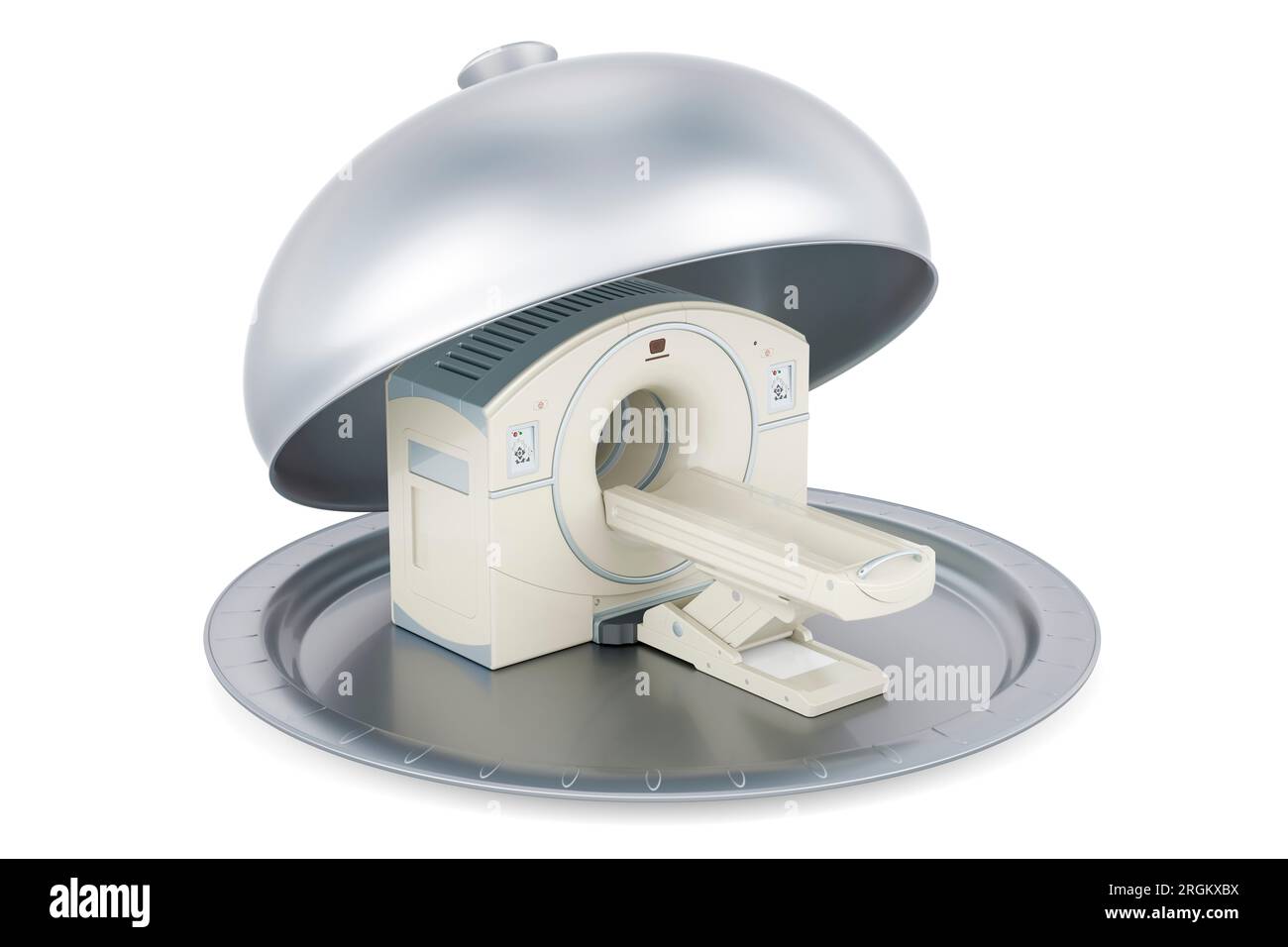 Restaurant cloche with CT or MRI Magnetic Resonance Imaging Scanner, 3D ...